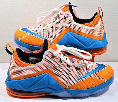 Nike LeBron XII 12 Low GS White Blue Lagoon Women 8 Sz 6.5Y NEW 744547 ...
