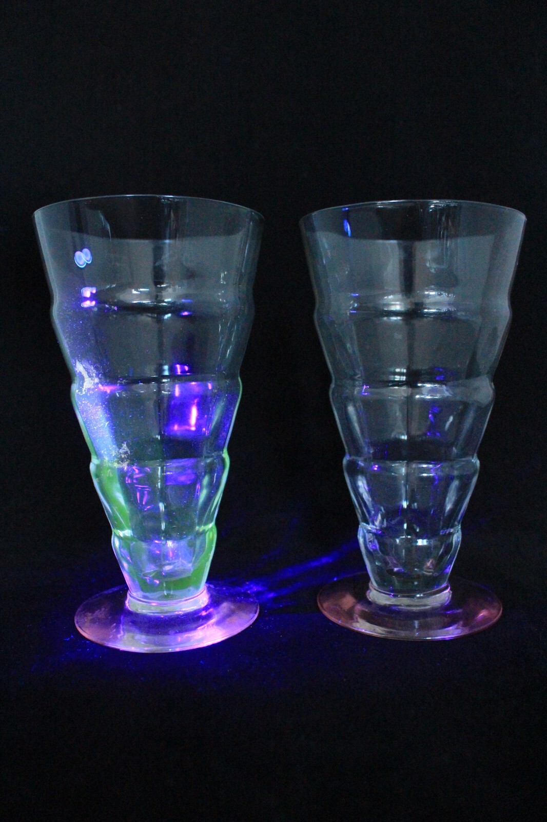 Watermelon Uranium Depression Glass Ice Cream Soda Fountain Glass (Set ...