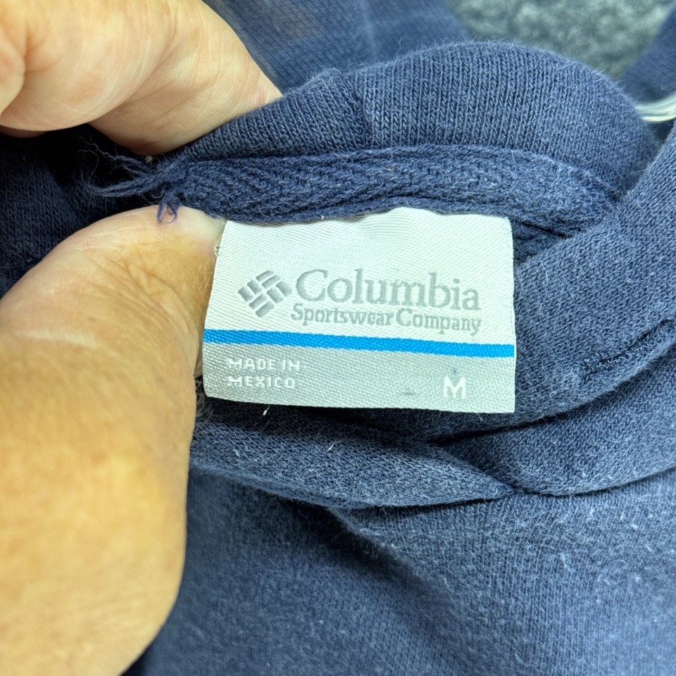 Columbia Hoodie Mens Medium Graphic Print Navy Blue | eBay