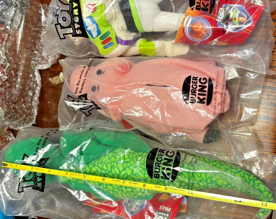 Vintage Burger King 1995 Disney-Pixar Toy Story COMPLETE 4 Hand Puppet ...