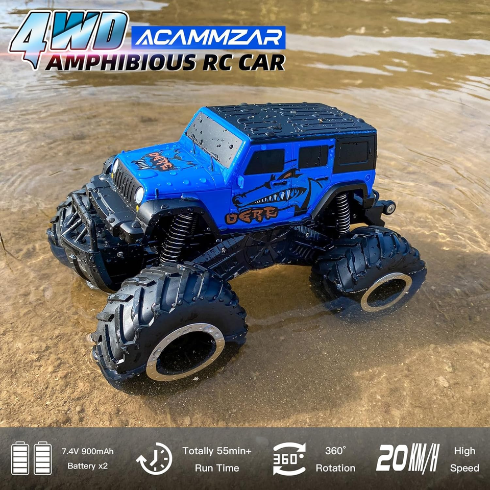Amphibious Monster Truck Toys,Remote Control Monster Truck,1:16 Scale ...