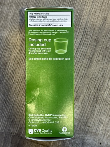 CVS Children’s Allergy Relief Oral Solution. Grape Flavor 8oz Exp 10/25 ...