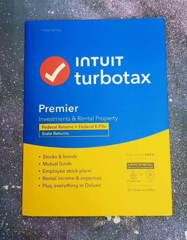 Intuit TurboTax Premier 2023 Federal + State Windows PC Mac investments ...