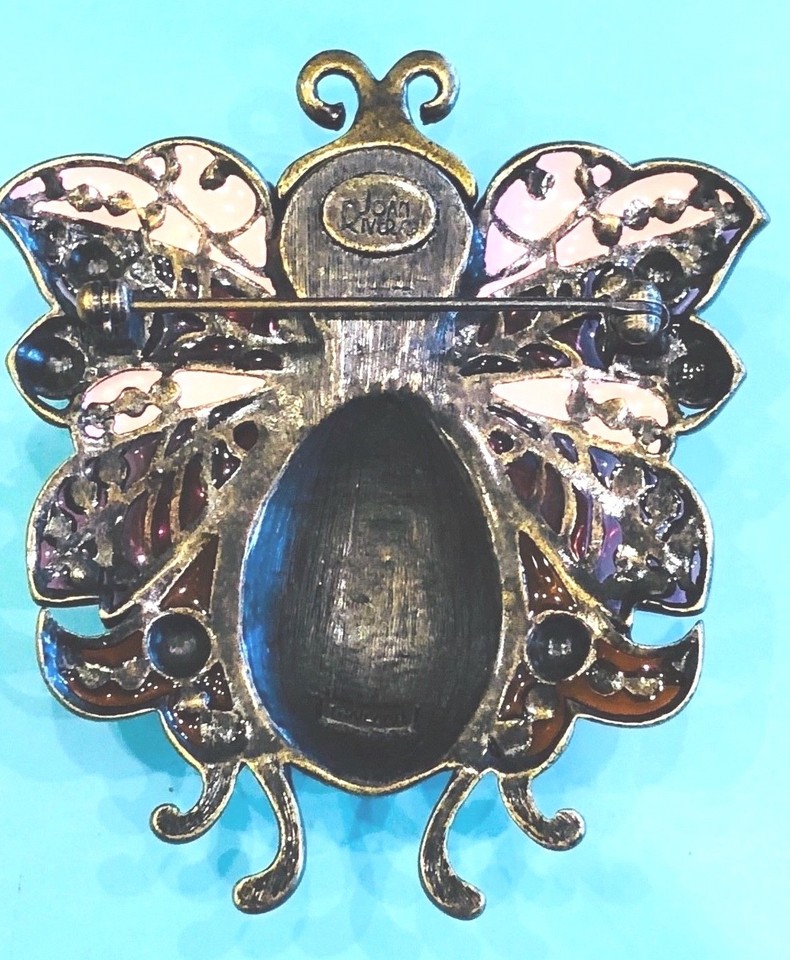 Joan Rivers Enamel & Crystal Red/Pink Fantasy June Bug Brooch ...