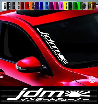 20" JDM #4 Side Windshield Car Decal Sticker Japanese Flag Import Kanji ...