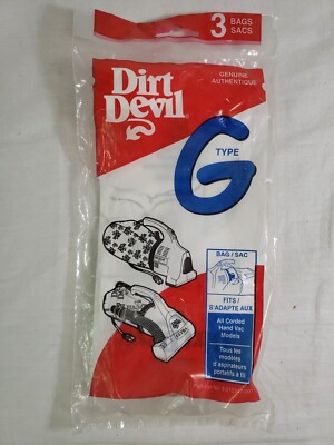 Genuine Dirt Devil Type G Corded Hand Vac Bags 3 Count New Sealed Made ...