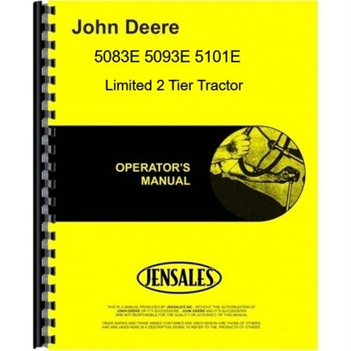 John Deere 5083E 5093E 5101E Tractor Owners Operators Manual Limited 2 ...