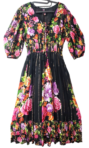 NEW~Anthropologie ME 2 MAGIC~BRT FLORAL/gold~ BOHEMIAN Peasant LONG ...