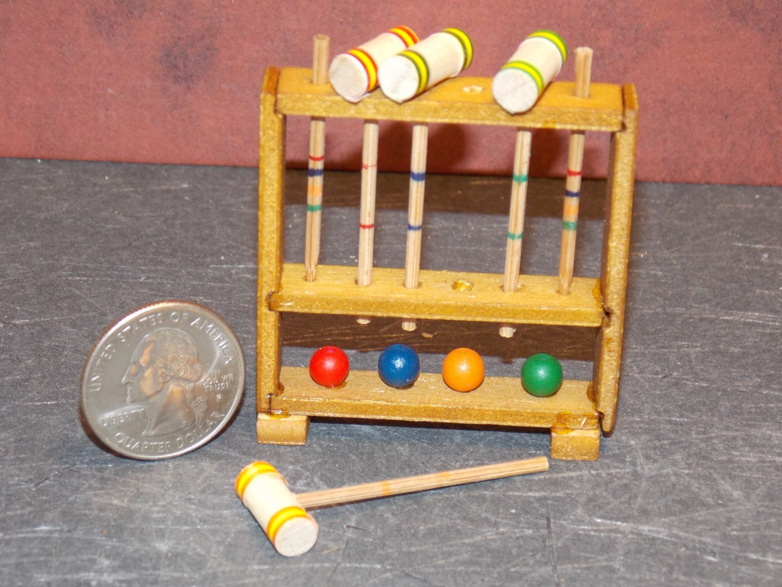 Dollhouse Miniature Croquet Game Set 1:12 one inch scale C152 Dollys ...