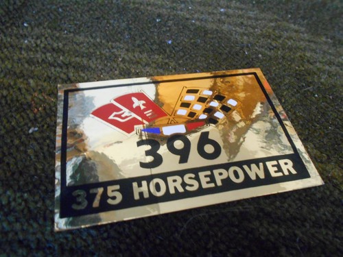 CHEVROLET 396 ENGINE 375HP AIR CLEANER OR VALVE COVER DECAL CHEVELLE ...