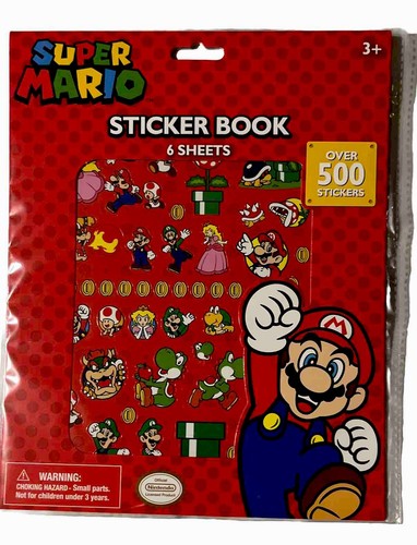 Super Mario by Nintendo Sticker Book 6 Sheets Over 500ct Stickers | eBay