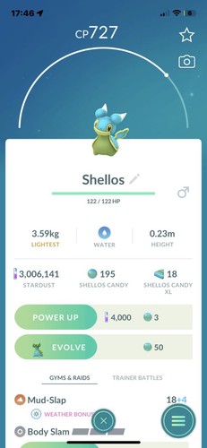 ⭐️Pokemon Go ⭐️#422 Shellos( East Sea )*Regional*. Gifts and Friendship ...