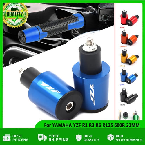 Handlebar Grips Handle Bar Cap End Plugs For YAMAHA YZF R1 R3 R6 R125 ...