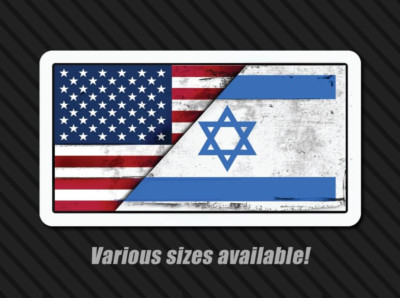 Israel Flag sticker American support Israeli bumper laptop hard hat ...