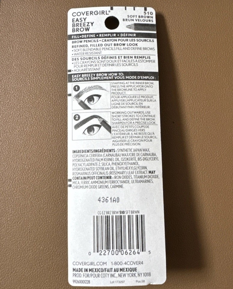CoverGirl Easy Breezy Brow Fill + Define Pencils 510 Soft Brown ...