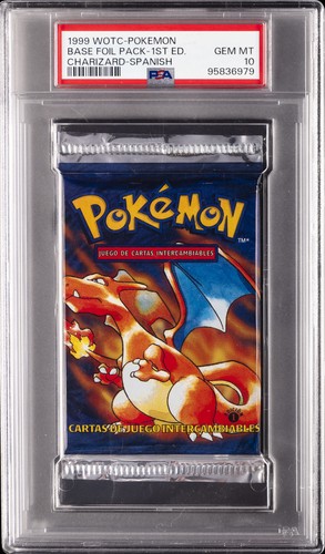 1999 WOTC POKEMON BASE SET FOIL PACK 1ST EDITION SPANISH CHARIZARD ART ...