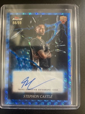 2024-25 Topps Finest Stephon Castle Electrifying Signatures Blue Geo ...