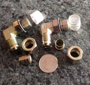 2 Parker tube of boss elbow SAE J514 MS51527 BGZ M113 M939 5 ton 4000 ...