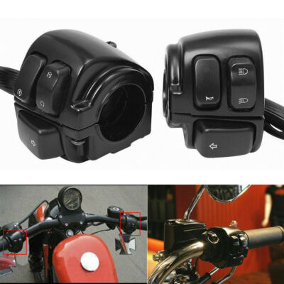 Black Motorcycle 1" Handlebar Control Switches w/ Wiring Harness Kit ...