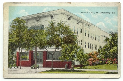 St. Petersburg FL Allison Hotel Old Postcard Florida | eBay