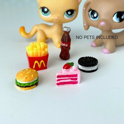 5 PC LPS Littlest Pet Shop Cookie Food Burger Cake Accessories ...