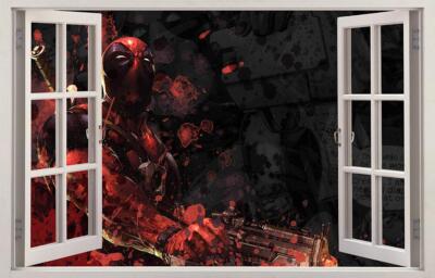 Deadpool Marvel Super Hero 3D Window Decal Wall Sticker Decor Art Mural ...