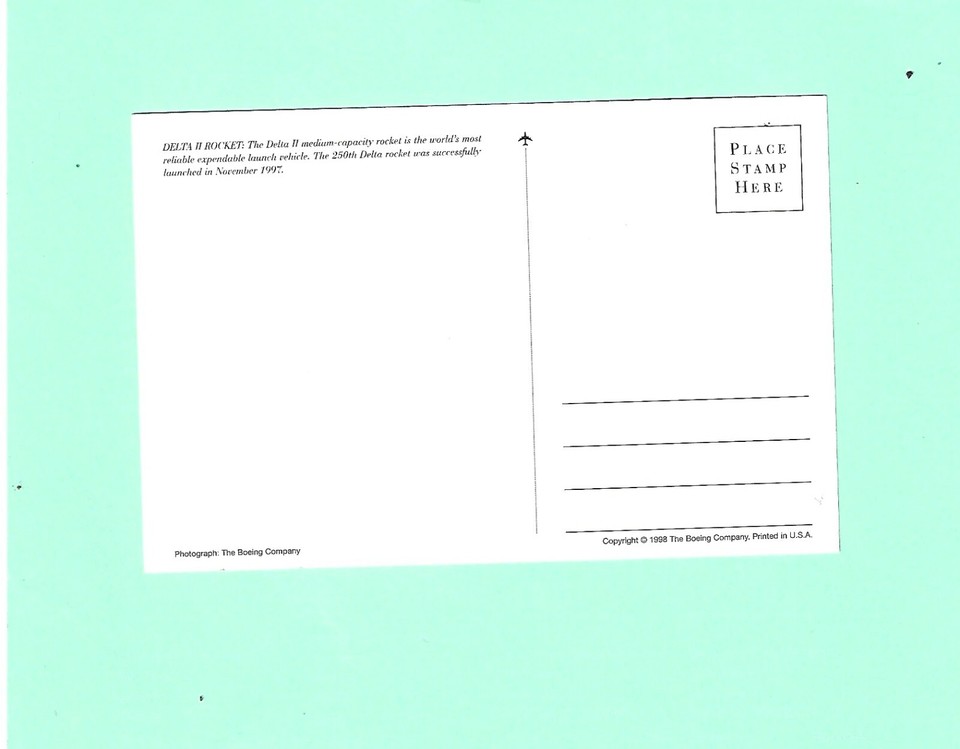 1998 - Boeing - "Delta II Rocket" - Postcard | eBay