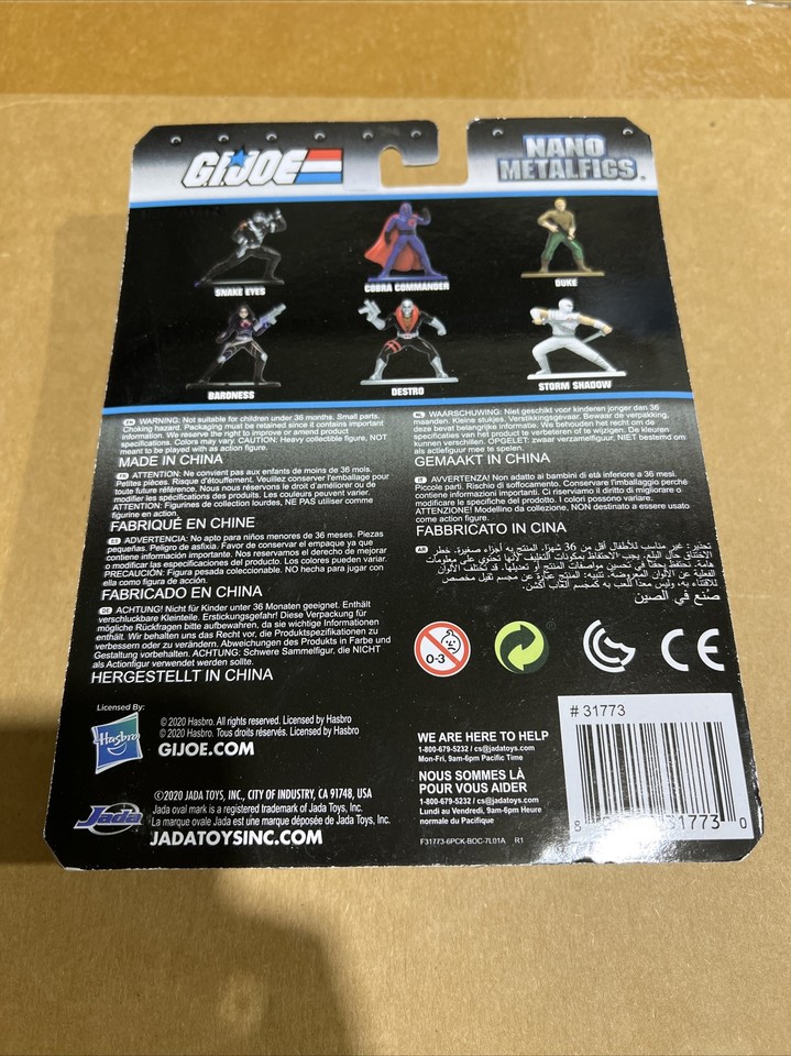 Jada Toys G.I. Joe Nano 1.75 inch Metalfigs Snake Eyes Action Figure ...