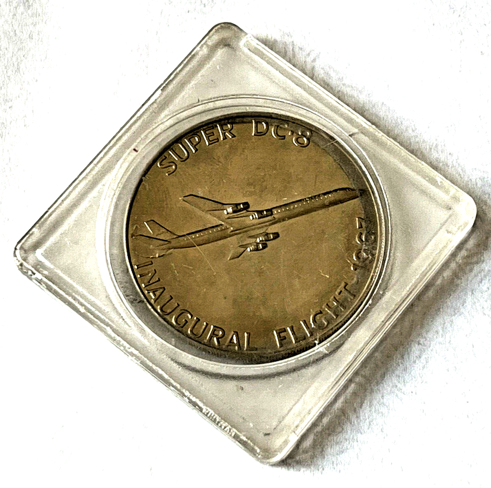 United Super DC-8 Inaugural Flight 1967 Medal - HARD PLASTIC CASE - | eBay
