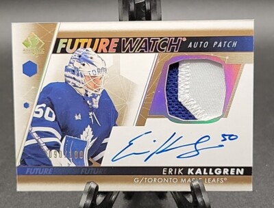 2022-23 SP Authentic Erik Kallgren Future Watch Patch Auto #FWAP-EK 90/ ...