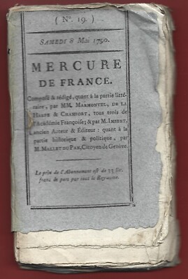 1790 JOURNAL REVOLUTION MERCURE FRANCE + DE BRUXELLES N°19 MAI | eBay