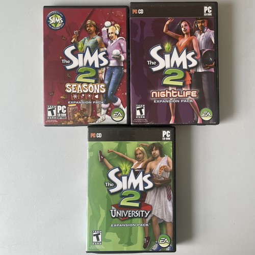 The Sims 2 Expansion Pack Lot of 3 | Nightlife | Seasons | University ...