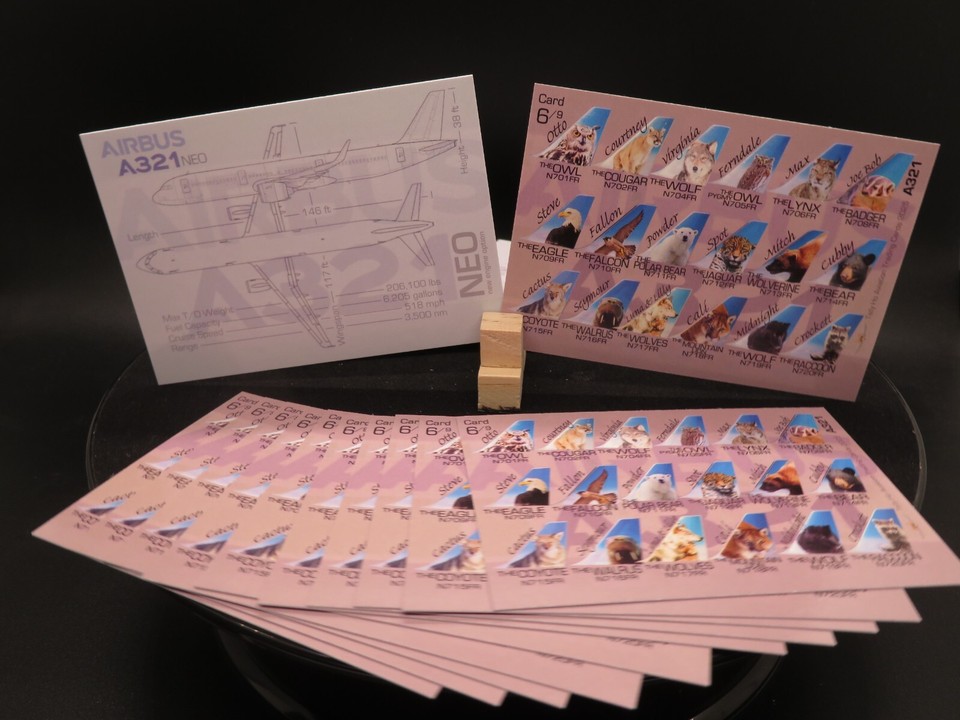 Frontier Airlines Trading Cards 9 Card Fleet Set (2 Sets) Airbus - 2.5 ...