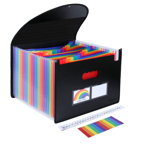 Uquelic Accordion File Organizer Legal Size with Flap/Portable 24 ...