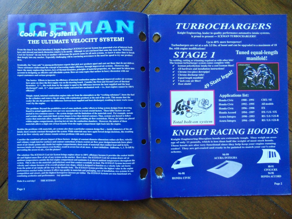 Vintage Original 1999 Iceman Performance Parts Catalog | eBay
