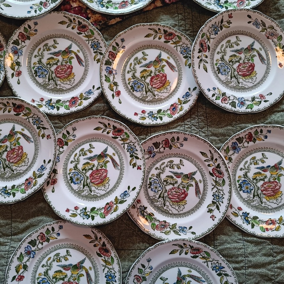 Crown Staffordshire Davenport-Green 6-inch Bread Plates (Sold ...