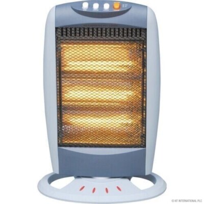 1200w Electric Halogen Space Heater Oscillating Portable Radiator Home ...