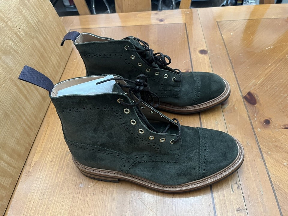 Made In UK - 10 US (9 UK ) - Trickers - Boots -SUEDE - Green - Value | eBay