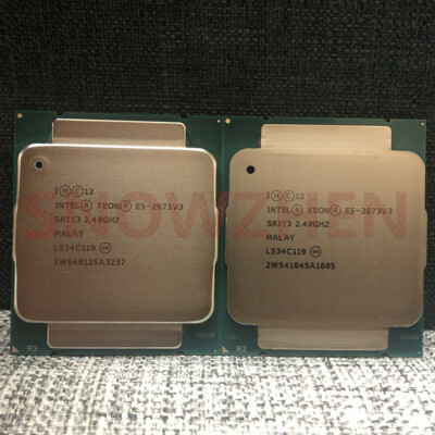 Matching pair Intel Xeon E5-2673V3 CPU 12-Core 2.4GHz SR1Y3 LGA 2011-3 ...
