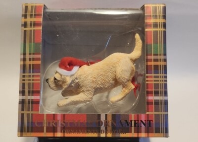 Sandicast Labrador Retriever Yellow Christmas Ornament Dog with, Hat ...