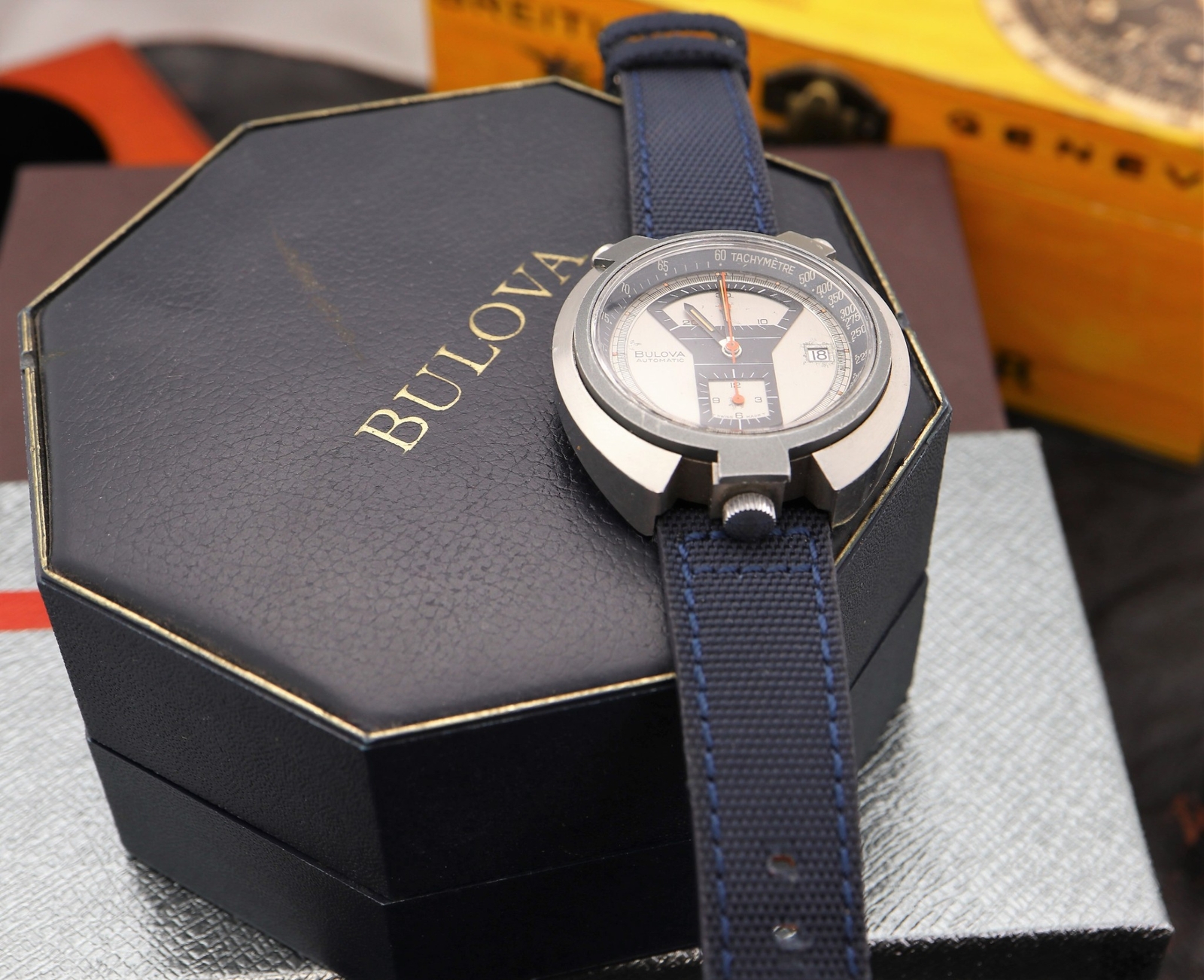 Serviced BULOVA BULLHEAD Parking Meter Chronograph Automatic Cal 12 ...