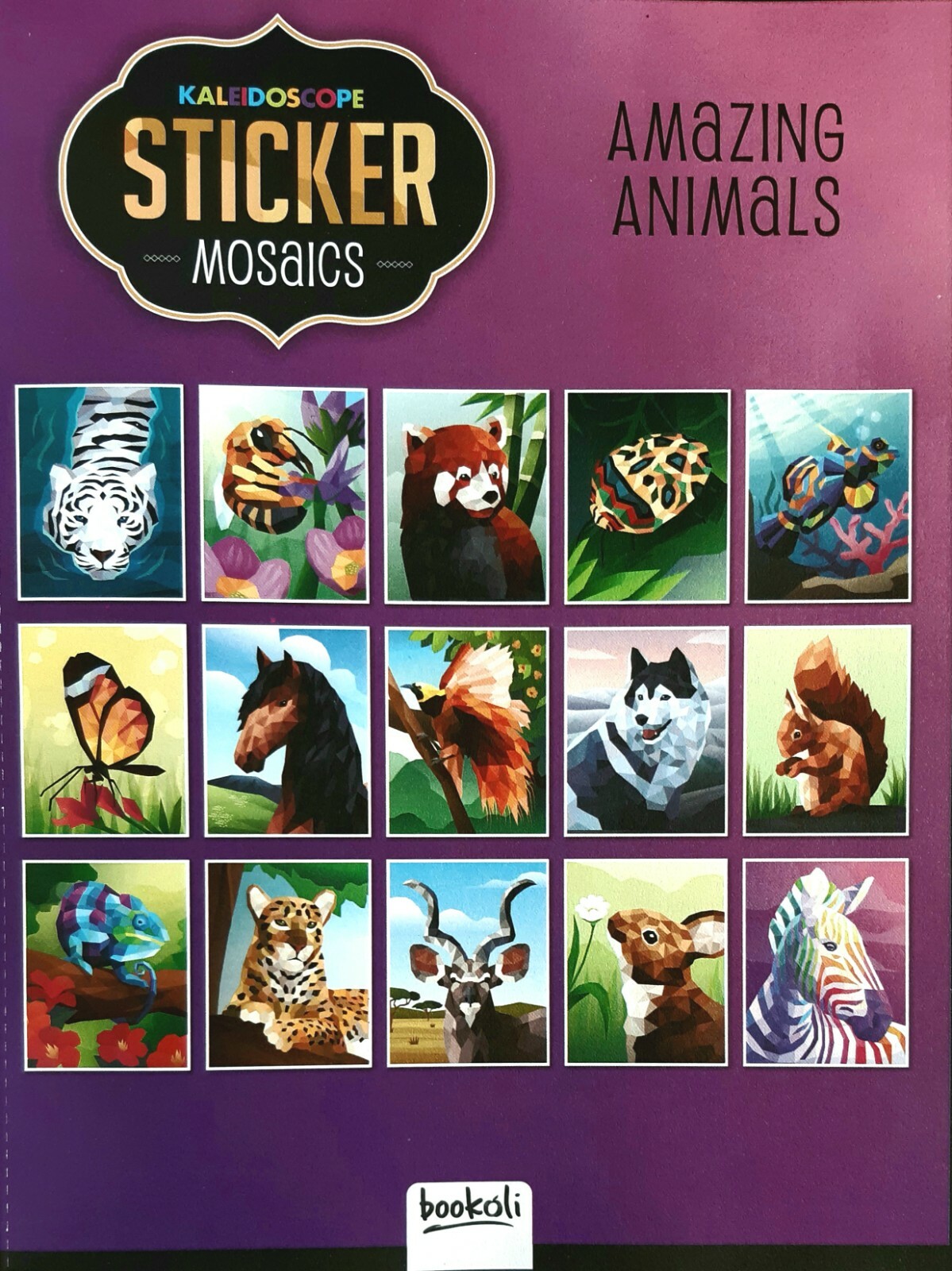 Kaleidoscope Sticker MOSAIC AMAZING ANIMALS paint by sticker colouring ...