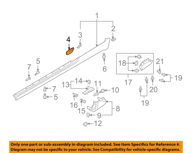 Audi 8H0853734 Genuine OEM Rocker Molding Retainer for sale online | eBay