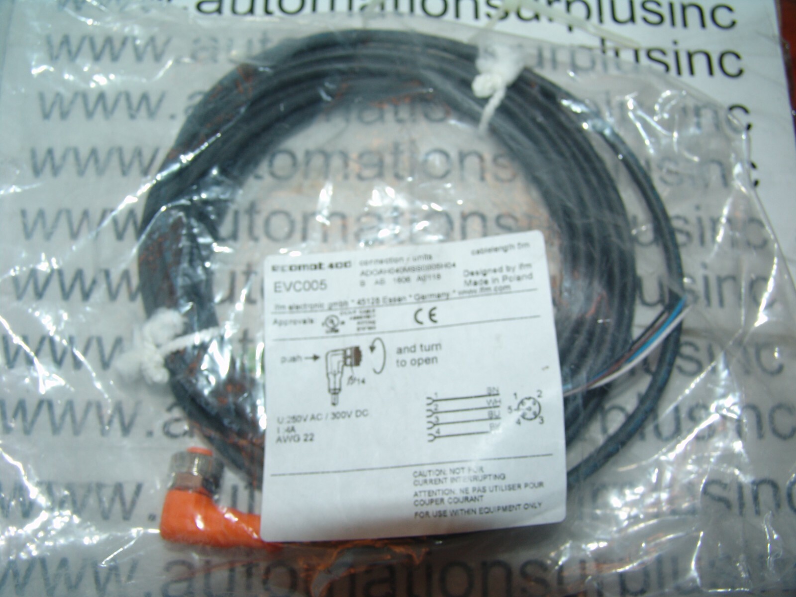 IFM EVC154 CONNECTION CABLE FOR SENSORS M8 4 WIRE PICO NEW! | eBay