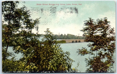Postcard - State Street Bridge over Silver Lake - Dover, Delaware | eBay