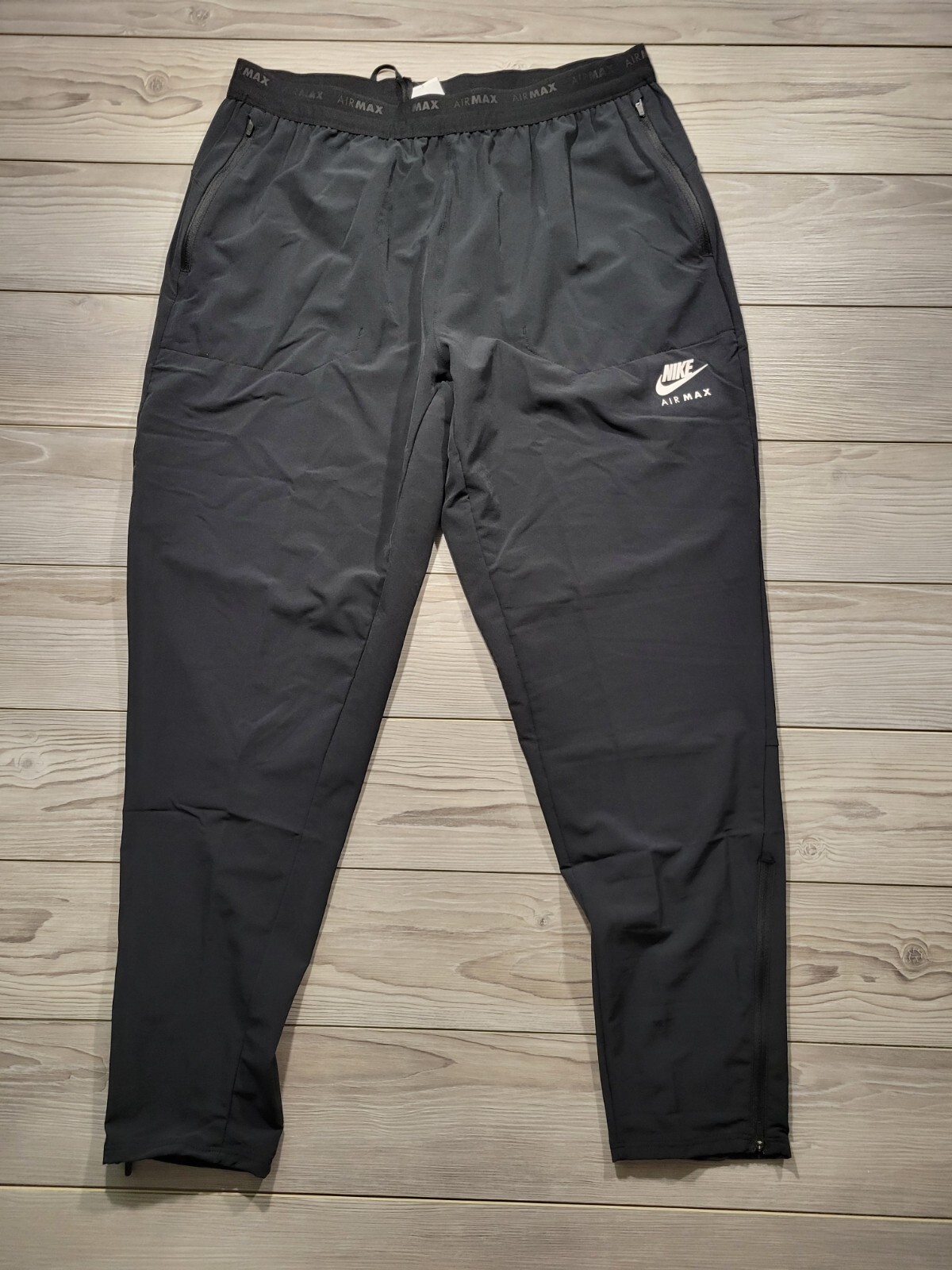 $90 Nike Air Max Woven Commuter Track Pants Men's Sz L Black Joggers ...