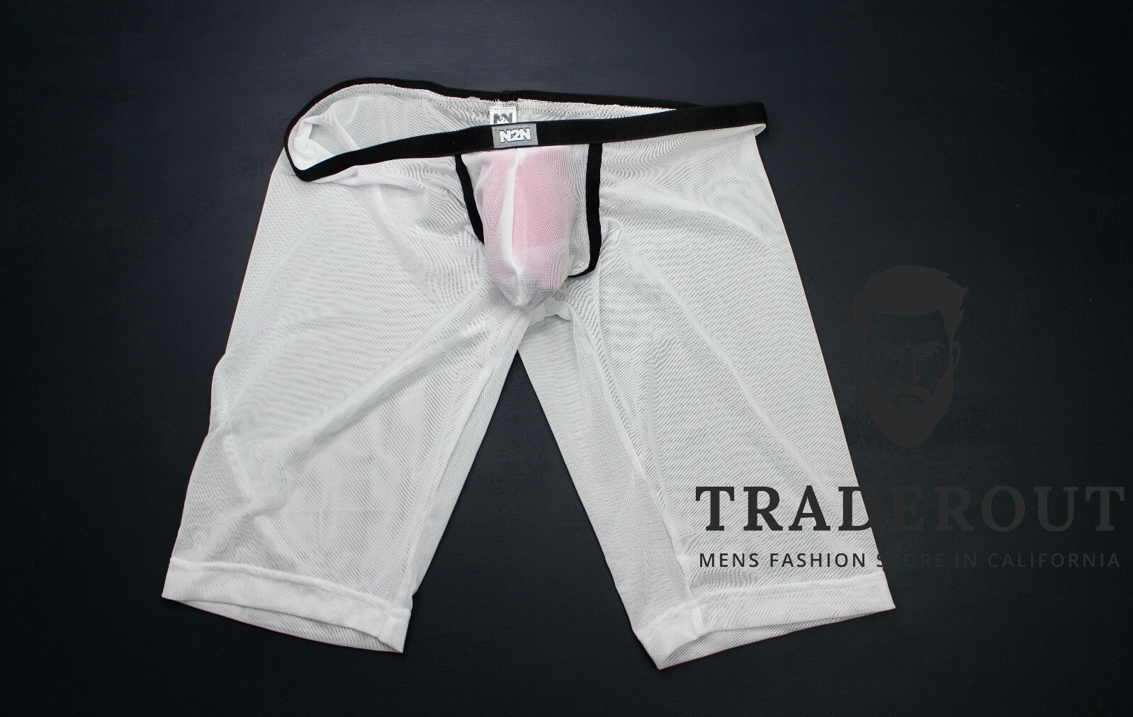 N2N Bodywear Men white sheer X POUCH Jammer biker shorts size L | eBay