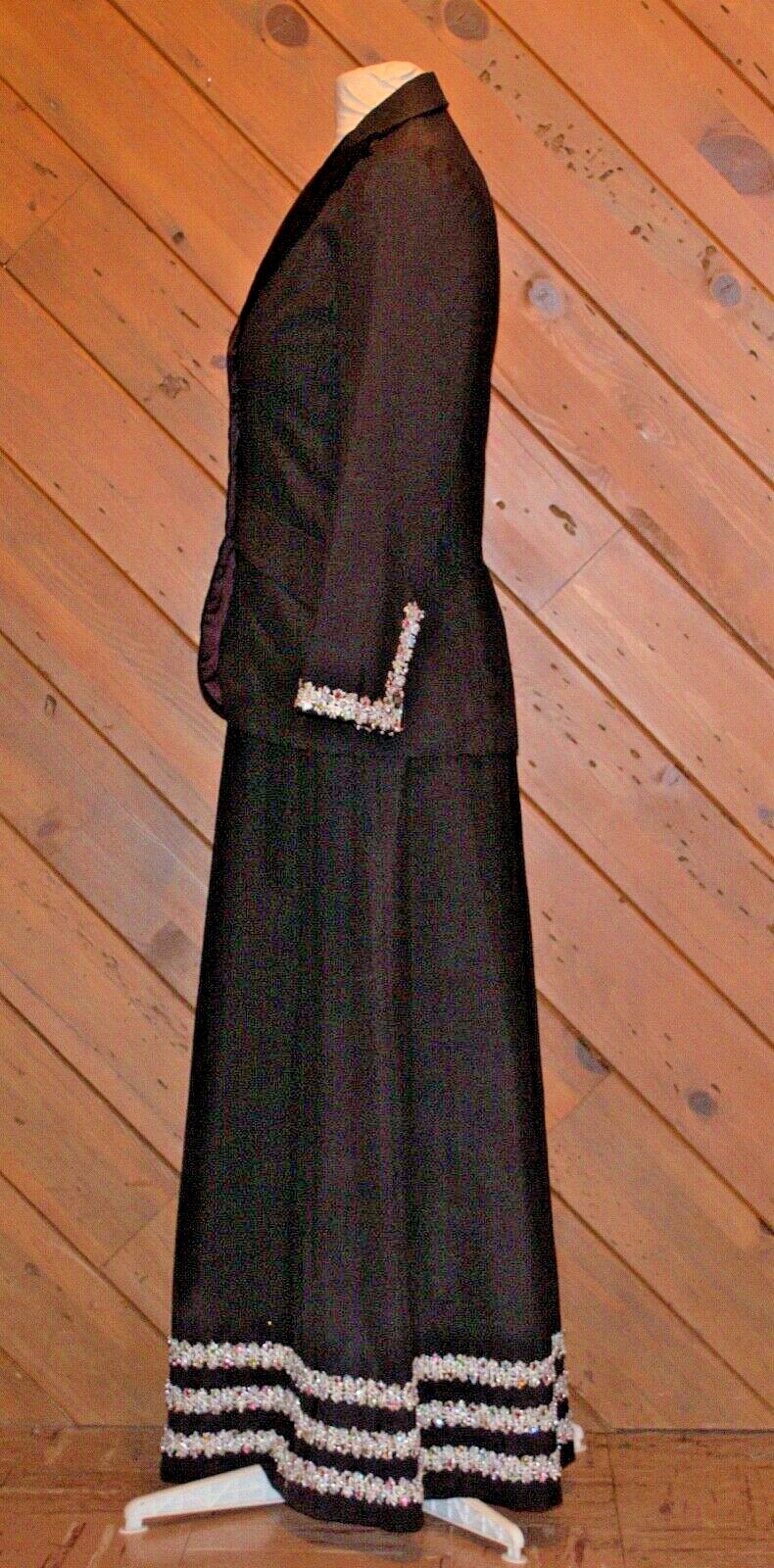 2pc Retro MOD 70s Black Maurice Antaya Sakowitz Ornat… - Gem