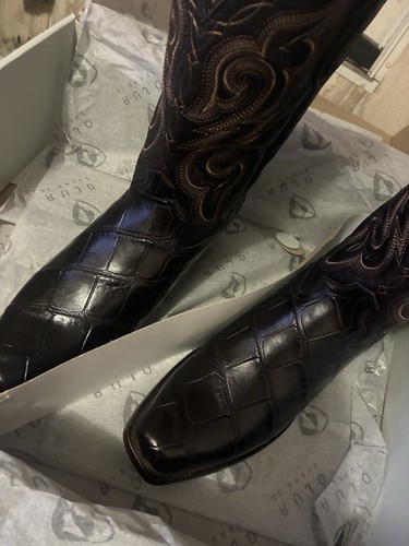 Rujo The Bradley Giant Alligator Skin Western Cowboy Boots Men's | eBay