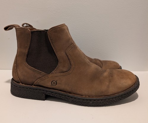 Born Boot Mens 12 M Chelsea Brown Leather Pull On Round Toe Casual ...
